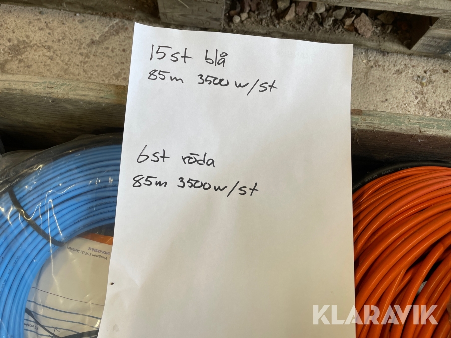 Värmekabel för betonggjutning