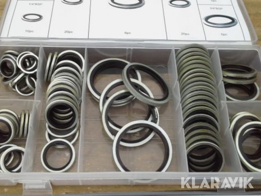 3 st Sortimentlådor Packningar & o-ringar
