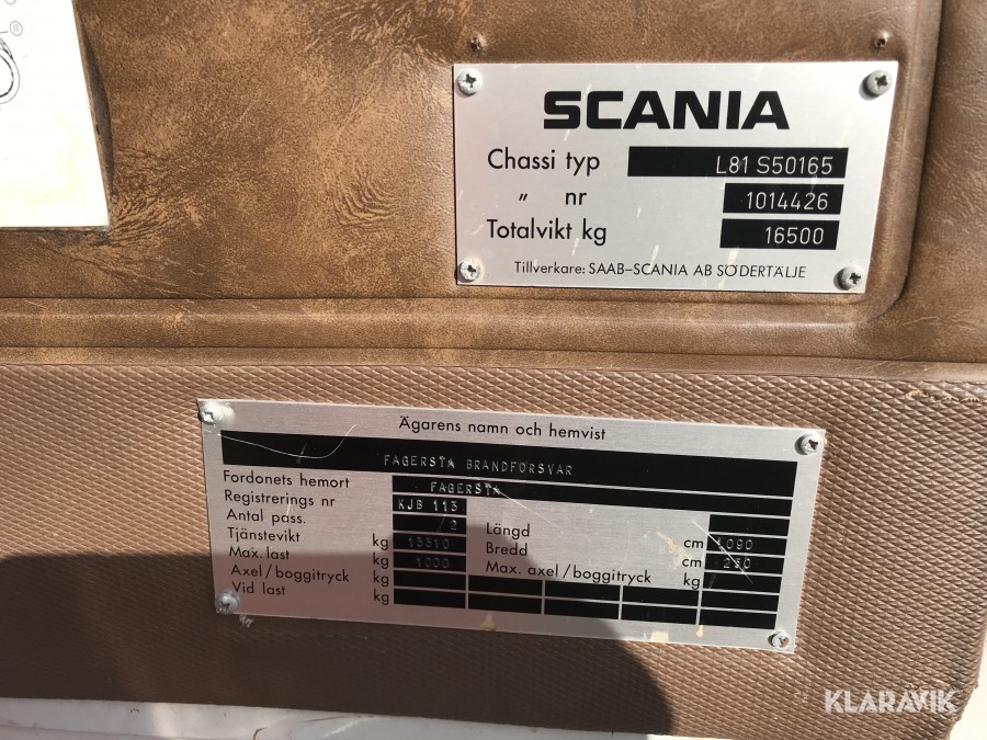 Brandbil / Stegbil veteran Scania L81