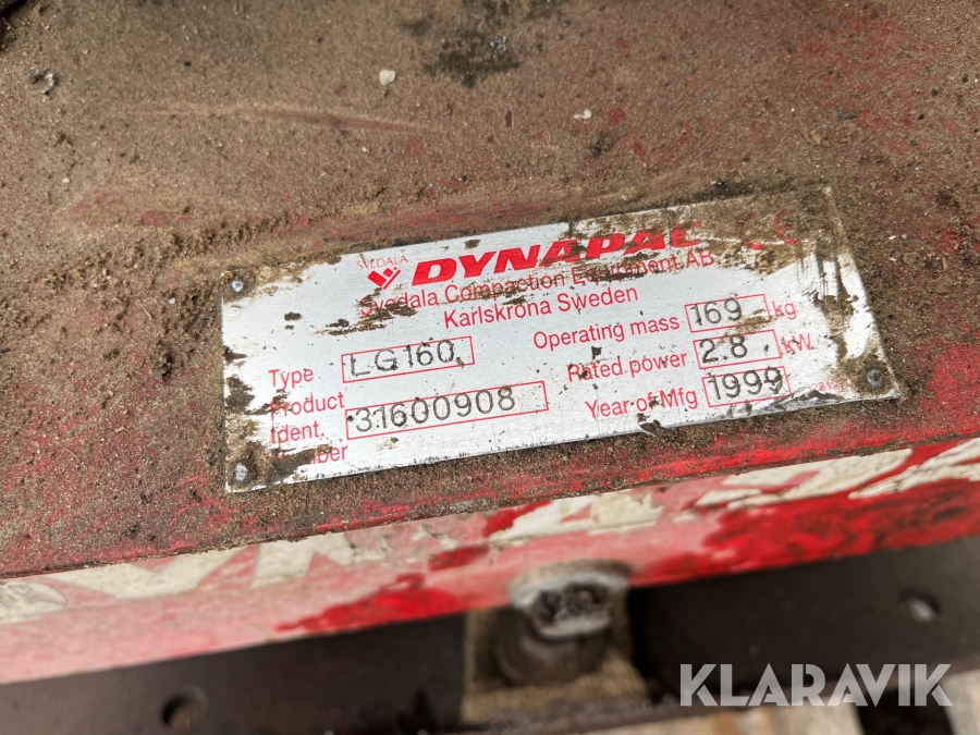 Markvibrator Dynapac LG160, Vallentuna, Klaravik auktioner