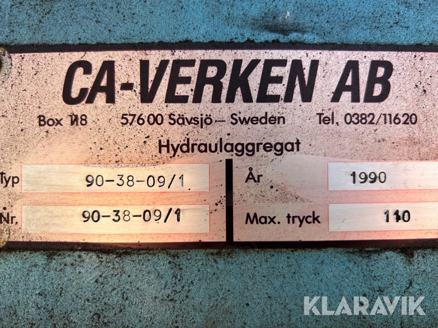 Hydraulaggregat CA-Verken 90-38-09/1, Svenljunga, Klaravik a
