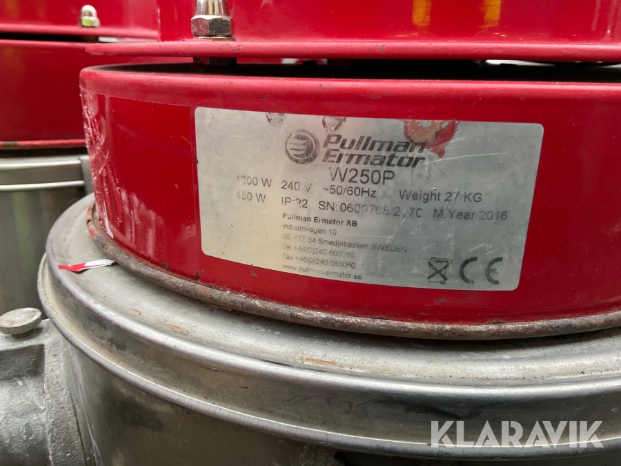 Våtsug Pullman/Ermator W250P, Jönköping, Klaravik auktioner
