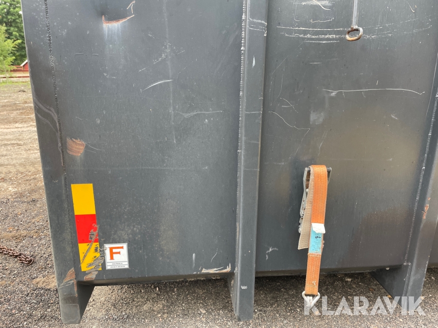 Container med lock 38 kubik Flakab, Härryda, Klaravik auktio