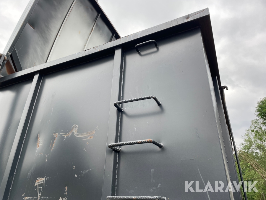 Container med lock 38 kubik Flakab, Härryda, Klaravik auktio
