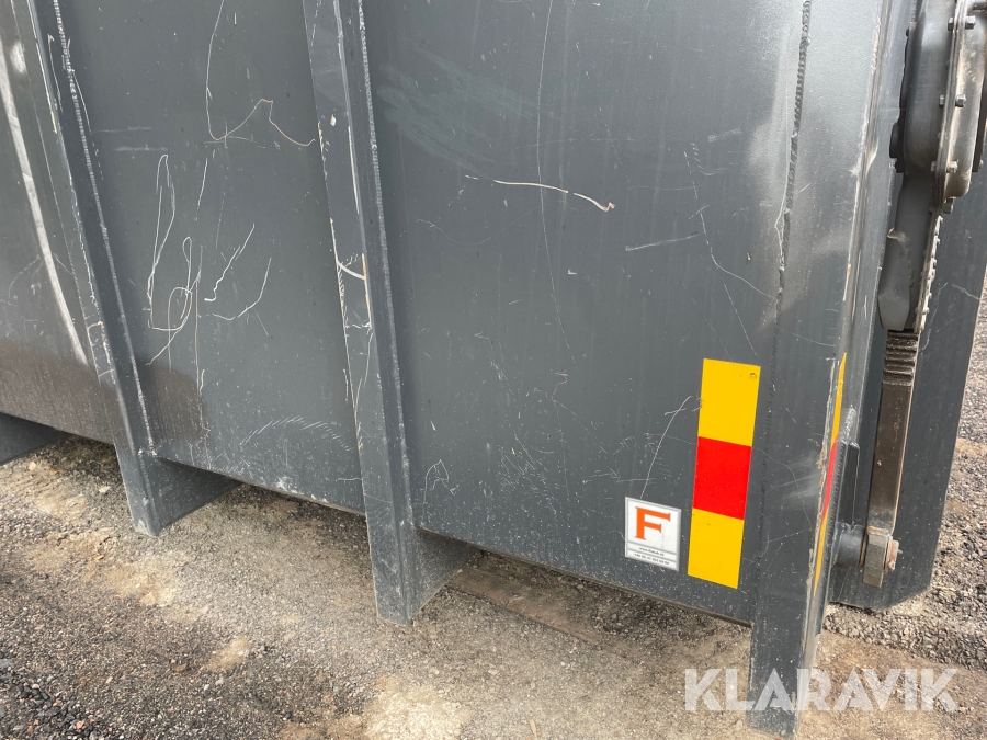 Container med lock 38 kubik Flakab, Härryda, Klaravik auktio