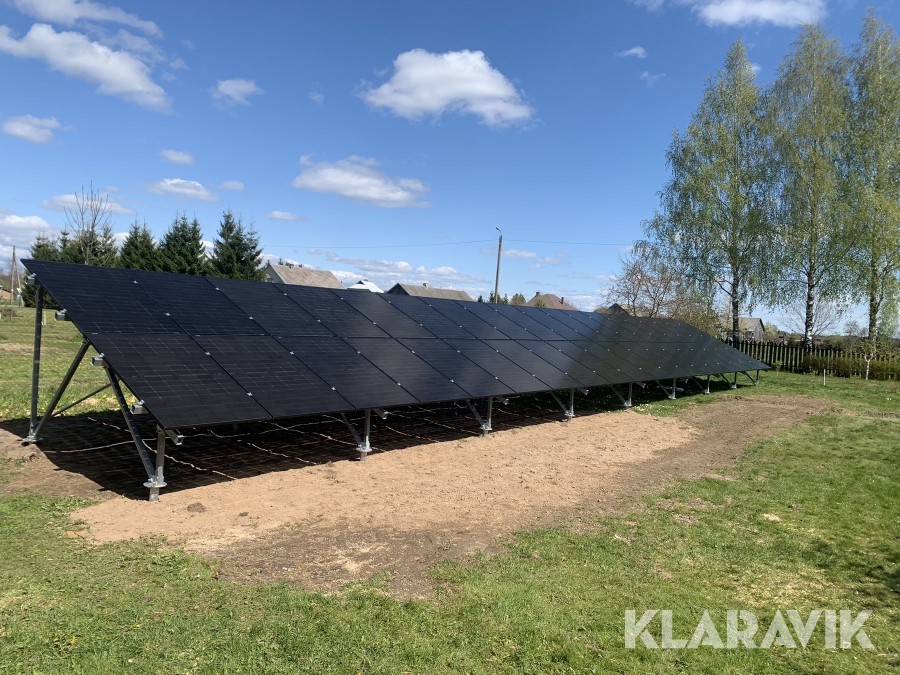 Solpaneler med galvat markstativ Cortex 430W, Kristianstad,