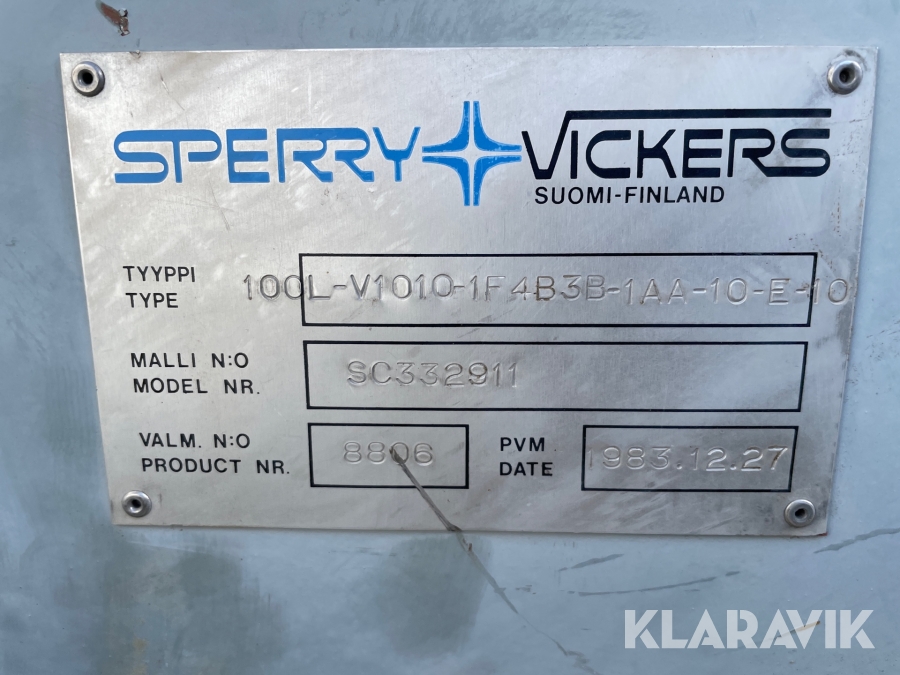 Hydraulaggregat Sperry Vickers SC332911, Sollefteå, Klaravik