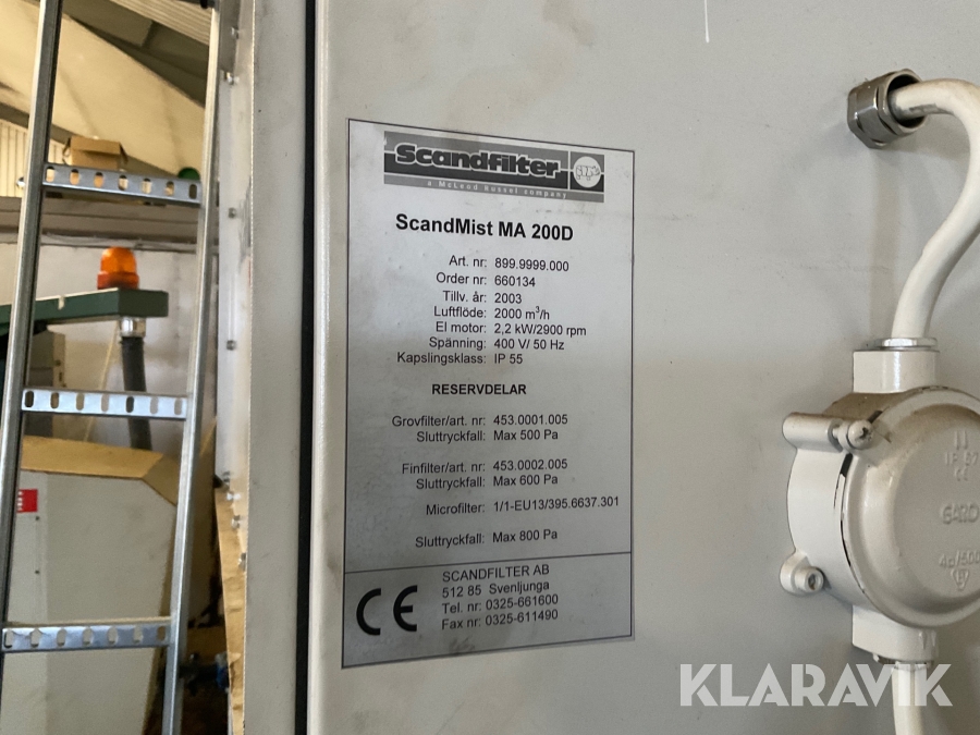 Utsug ScandMist MA 200 D, Kristinehamn, Klaravik auktioner