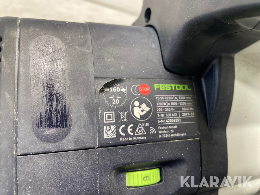 Sänksåg Festool TS55EBQ-PLUS, Svalöv, Klaravik auktioner