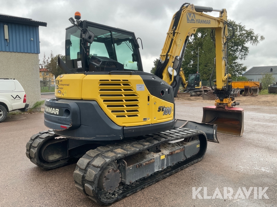 Grävmaskin Yanmar SV 100, Lund, Klaravik auktioner