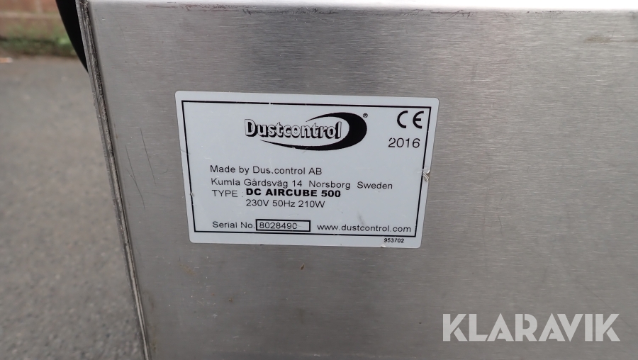 Stoftavskiljare Dustcontrol DC AirCube 500, Jönköping, Klara