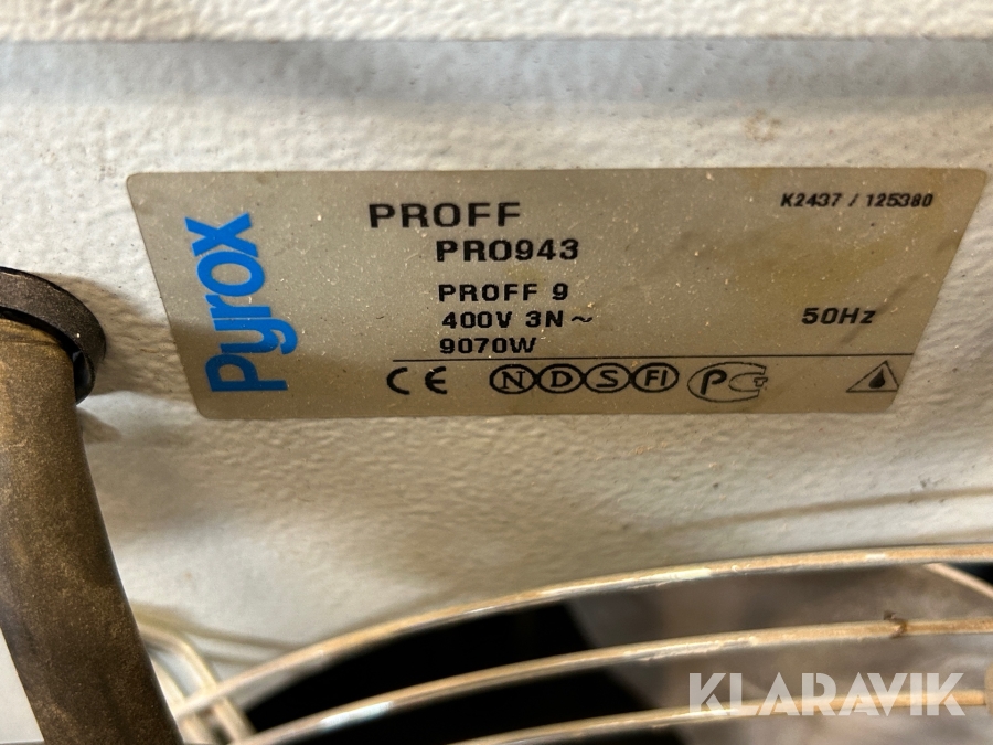 Varmluftsfläkt PYROX PROFF 9, Ängelholm, Klaravik auktioner