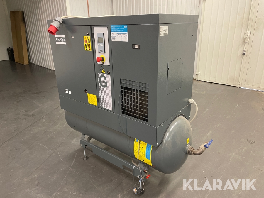 Kompressor Atlas Copco G7 FF, Gislaved, Klaravik auktioner