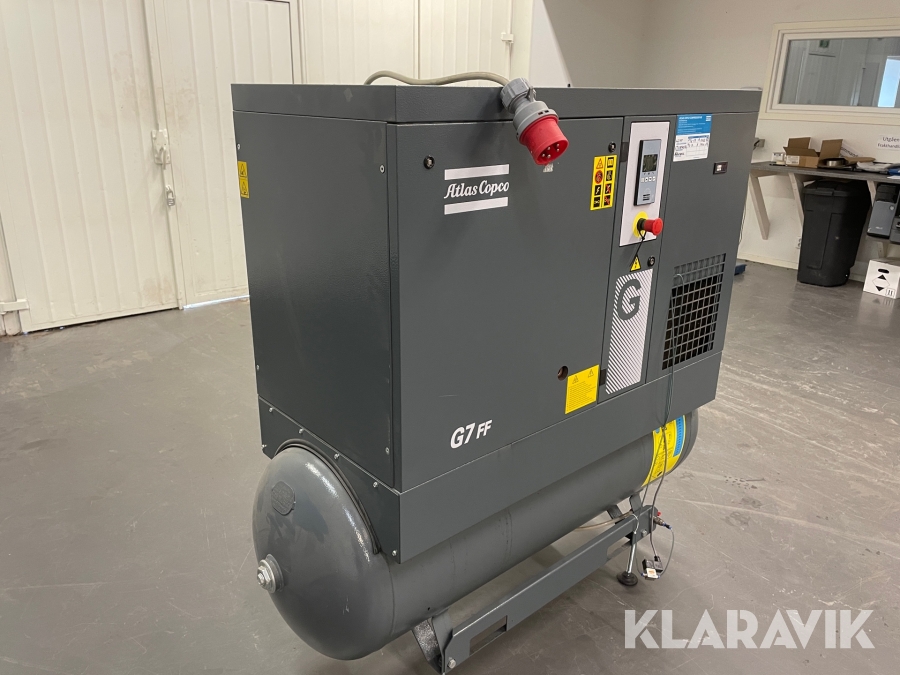 Kompressor Atlas Copco G7 FF, Gislaved, Klaravik auktioner