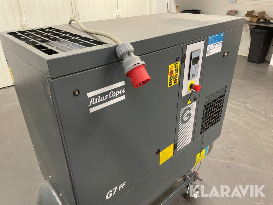 Kompressor Atlas Copco G7 FF, Gislaved, Klaravik auktioner