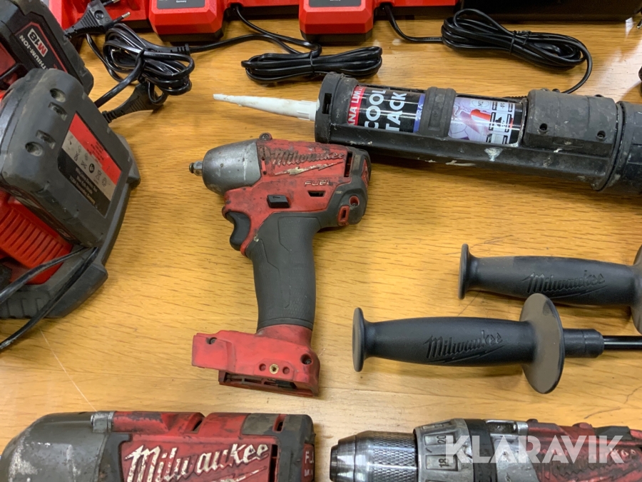 Blandade batterimaskiner Milwaukee, Flen, Klaravik auktioner