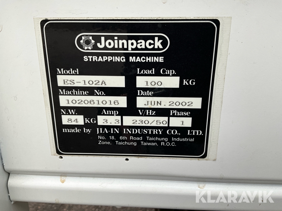 Bandningsmaskin Joinpack ES-102A, Värnamo, Klaravik auktione