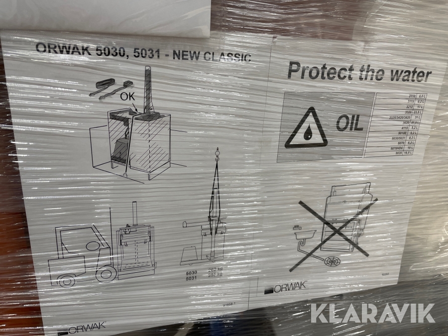 Fatpress för plåtfat från storkök Orwak 5030 New classic