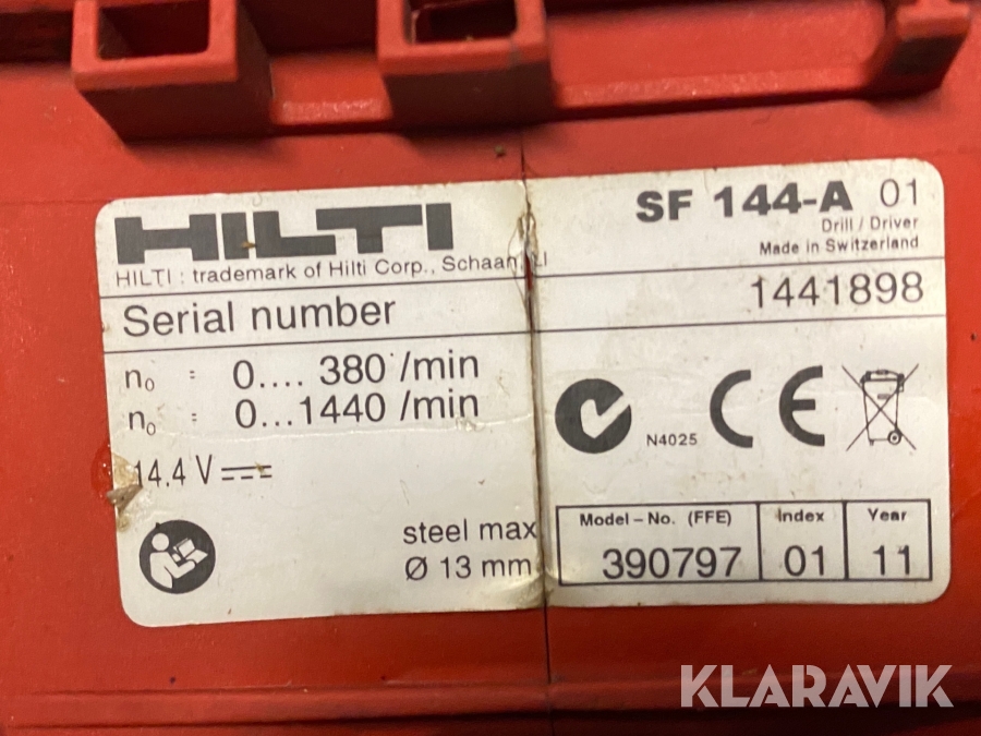Skruvdragare 2st, Skruvautomat 1st Hilti SF 144A / SD 5000