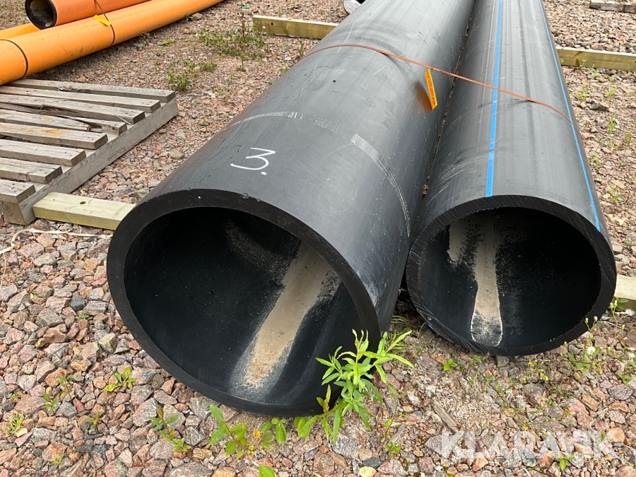 Tryckrör Pipelife PE100 SDR17 - Svart med blå stripe, Helsin