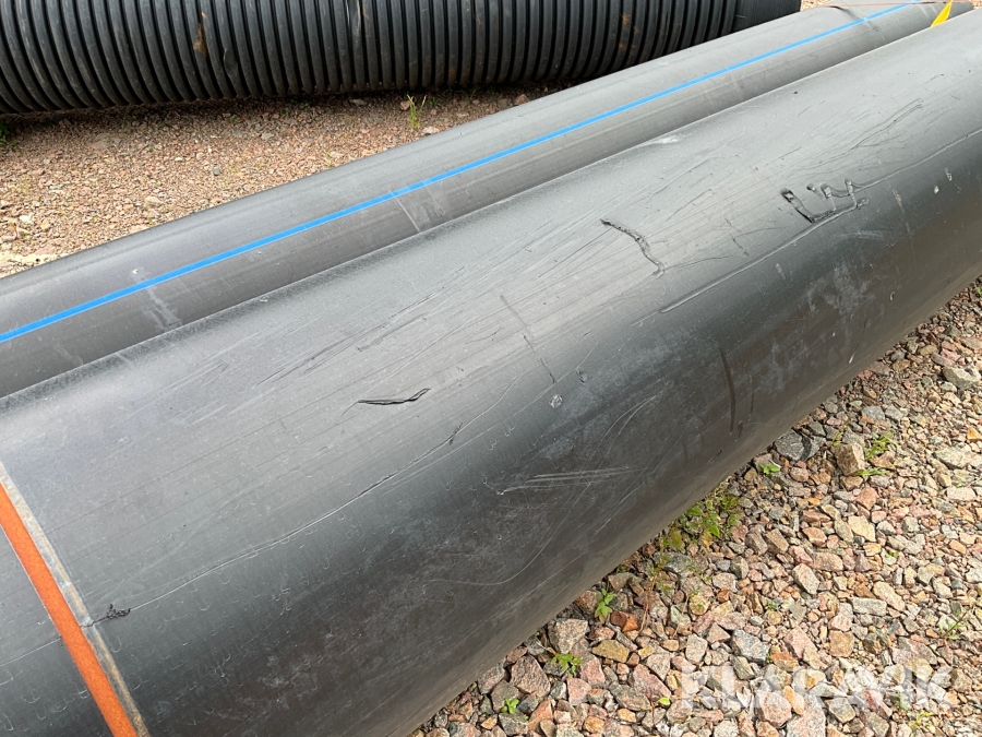 Tryckrör Pipelife PE100 SDR17 - Svart med blå stripe, Helsin