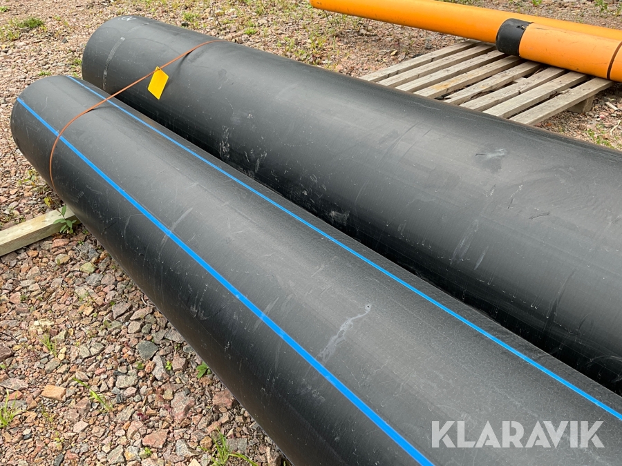 Tryckrör Pipelife PE100 SDR17 - Svart med blå stripe, Helsin