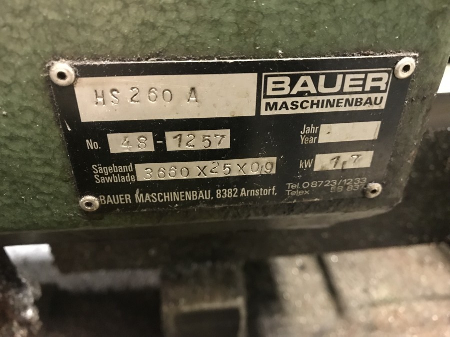 Bandsåg Bauer HS260A