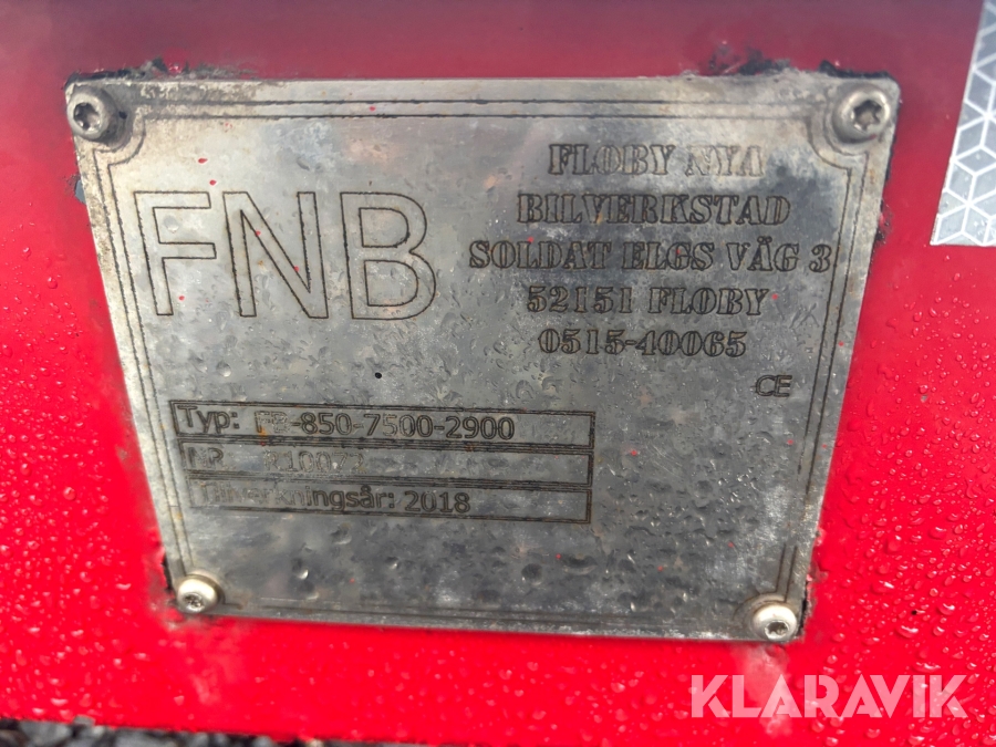 Timmerrede Floby FB-850-7500-2900, Sunne, Klaravik auktioner