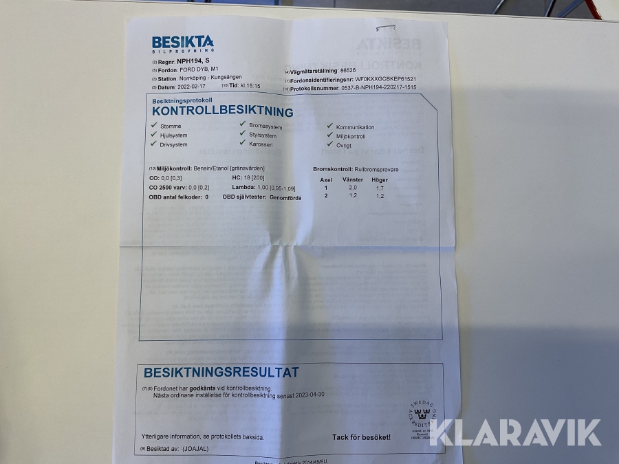 Ford Focus 1.0 EcoBoost, Linköping, Klaravik auktioner