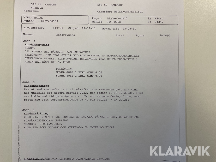 Ford Focus 1.0 EcoBoost, Linköping, Klaravik auktioner