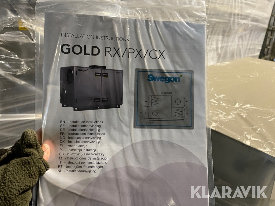 Ventilationsaggregat Swegon Gold 014 FRX P01