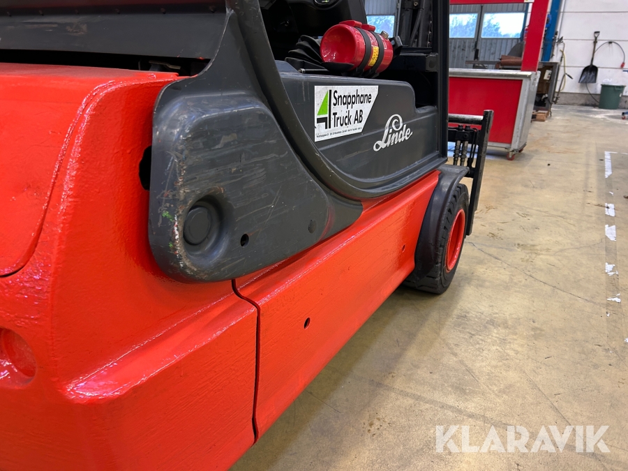 Motviktstruck Linde E18C-02, Gislaved, Klaravik auktioner