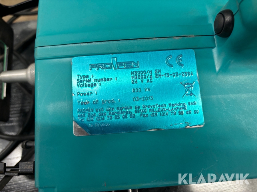 Graveringsmaskin Pro Pen M 3000, Örebro, Klaravik auktioner