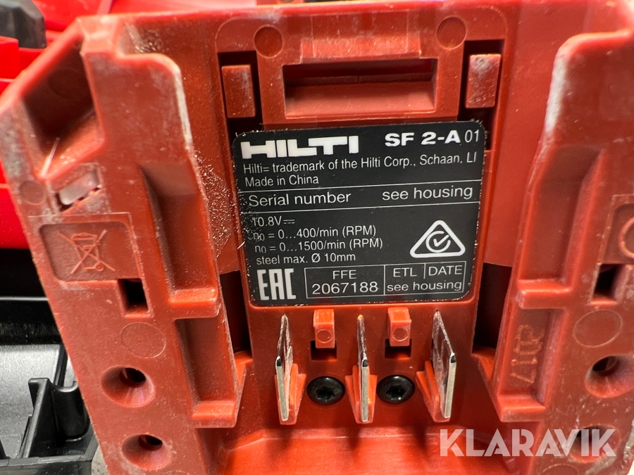 Borrskruvdragare Hilti SF 2-A, Svalöv, Klaravik auktioner