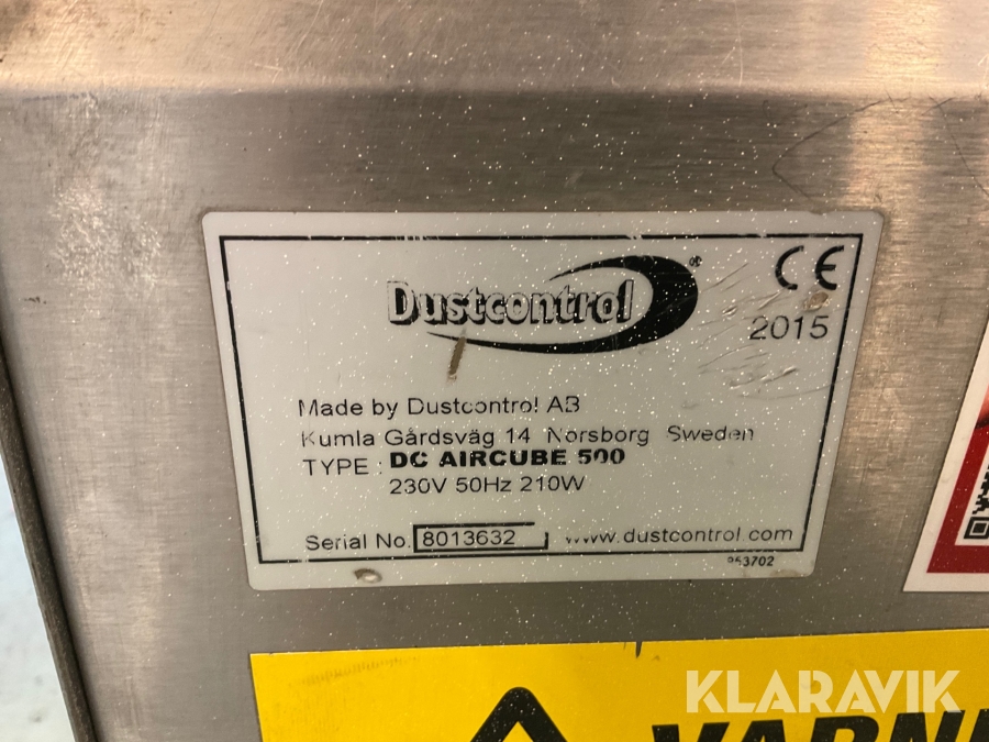 Luftrenare Dustcontrol DC Aircube 500, Jönköping, Klaravik a