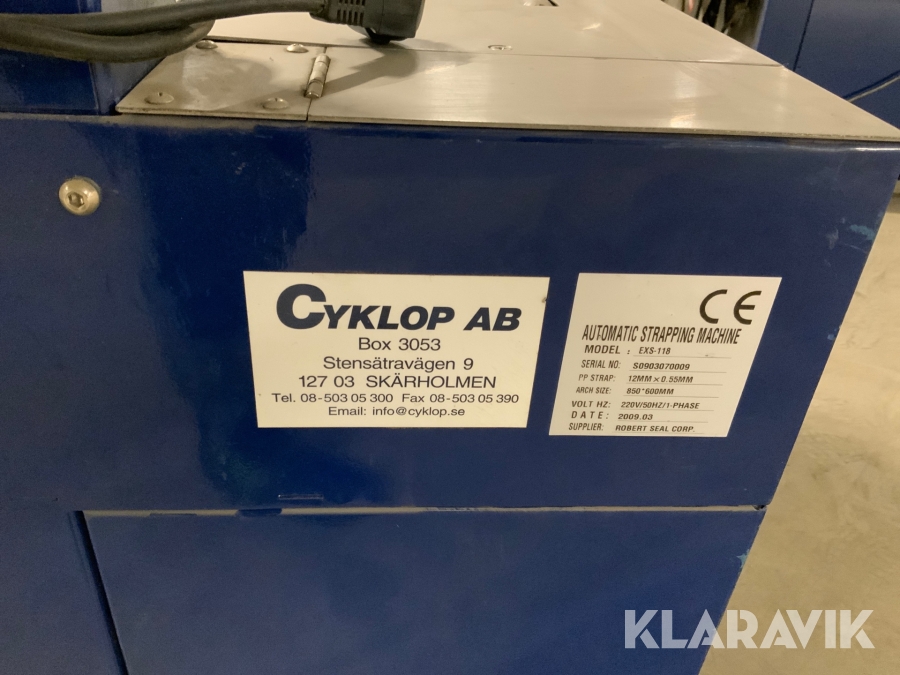 Bandmaskin Cyklop EXS -118, Skara, Klaravik auktioner