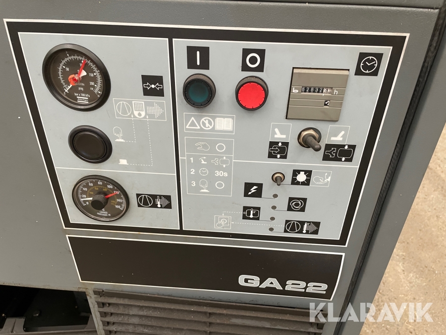 Kompressor Atlas Copco GA22, Säter, Klaravik auktioner