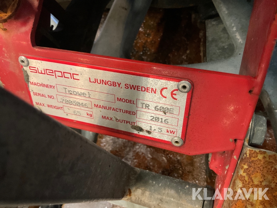 Glättare Swepac TR 600 E, Jönköping, Klaravik auktioner
