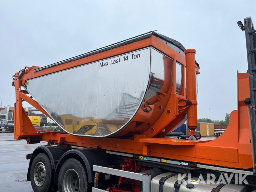 Högtippsbalja på lastväxlarram CMT, Linköping, Klaravik aukt
