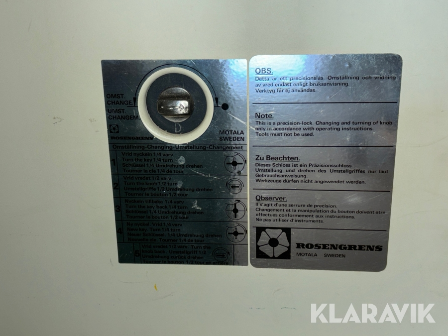 Kassaskåp Rosengrens, Klippan, Klaravik auktioner