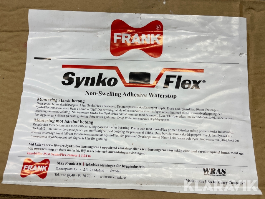 Vattenstopp Maxfrank Synko Flex & Fradiflex, Jönköping, Klar