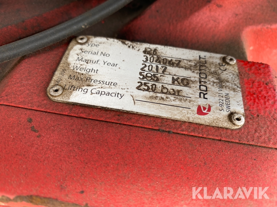 Tiltrotator Rototilt R6 med gripkassett