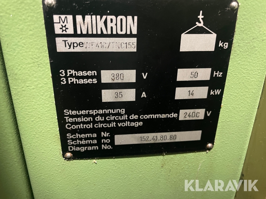 Fräs Mikron WF 410, Trollhättan, Klaravik auktioner