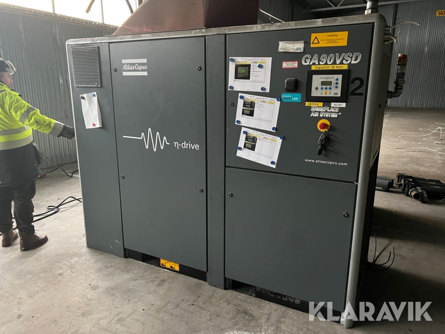 Skruvkompressor 2st Atlas Copco GA90 VSD / GA55 VSD, Uppsala