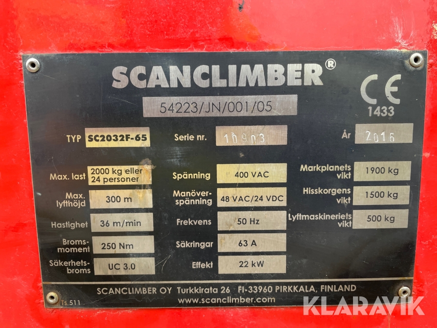 Bygghiss Scanclimber 2032-F65