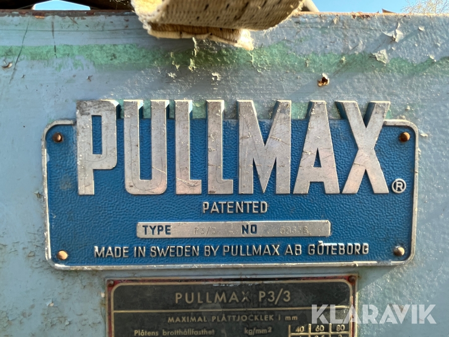Nibbler/Stans Pullmax P3/3, Klippan, Klaravik auktioner
