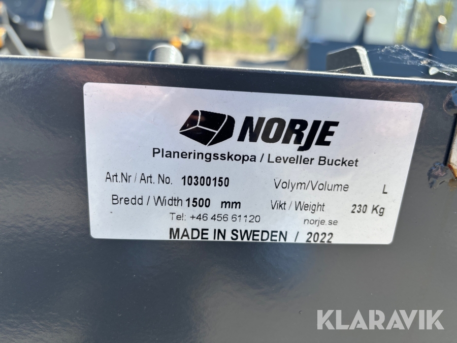 Planeringsskopa Norje 10300150, Sölvesborg, Klaravik auktion