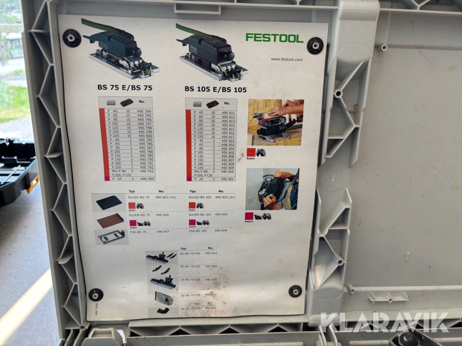 Planslip Festool BS 75 E-set, Sundsvall, Klaravik auktioner