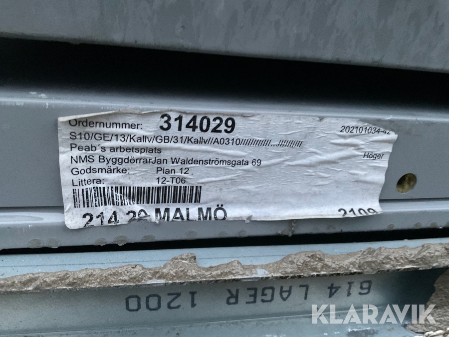 Branddörrar Daloc 13x21 & 12x21, Malmö, Klaravik auktioner