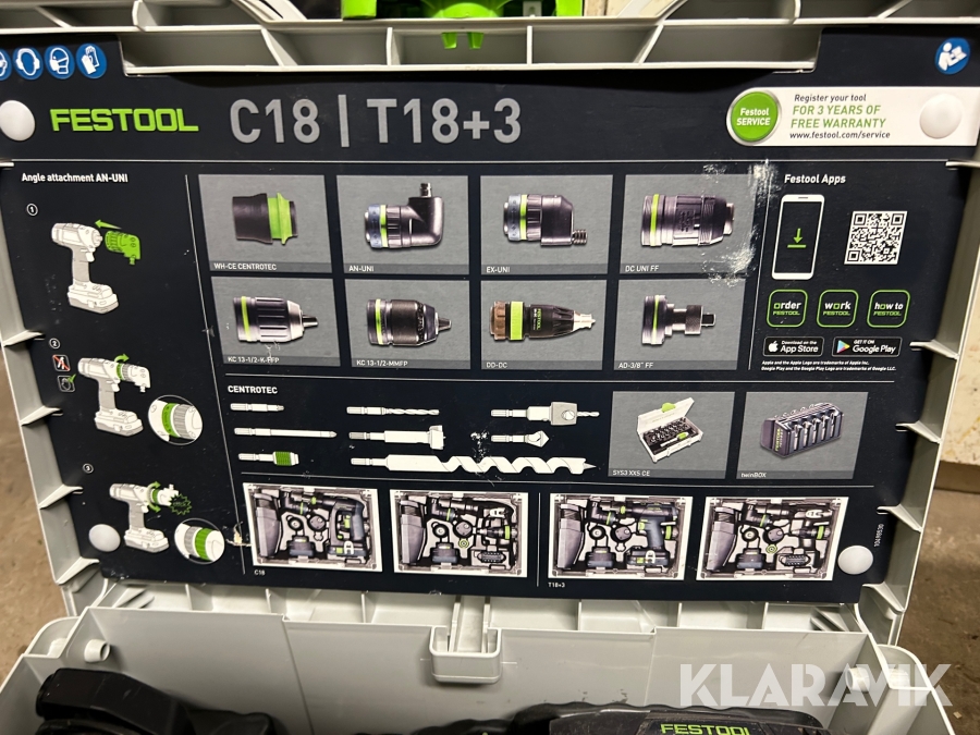 Skruvdrgare 2 st Festool C18/T18+3, Halmstad, Klaravik aukti